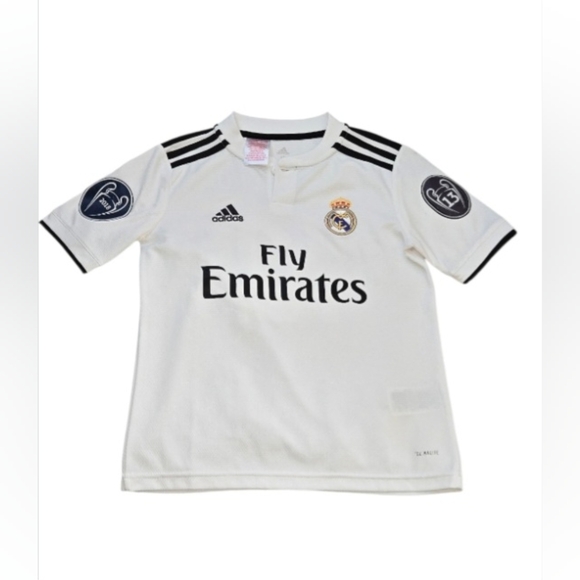 adidas | Shirts & Tops | Adidas Real Madrid Kids White Soccer Jersey ...